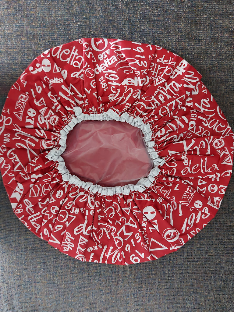 DST Red Graffiti Shower Cap – J Mar Greek Life