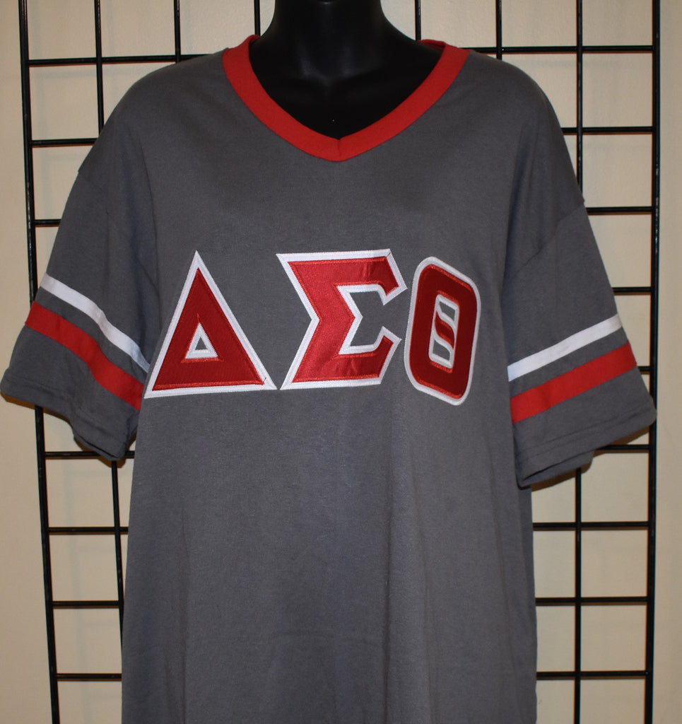 DST Grey V-Neck (Symbols) – J Mar Greek Life